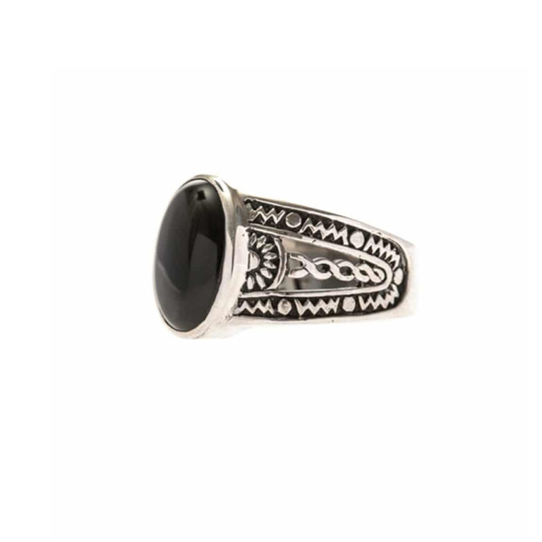 Bague Homme Ethnique Onyx Argent - Orus Bijoux