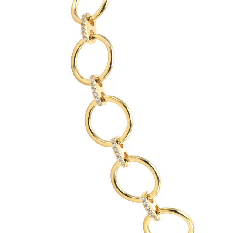 Bracelet Argent Doré élise Sertie De Zirconiums Blanc
