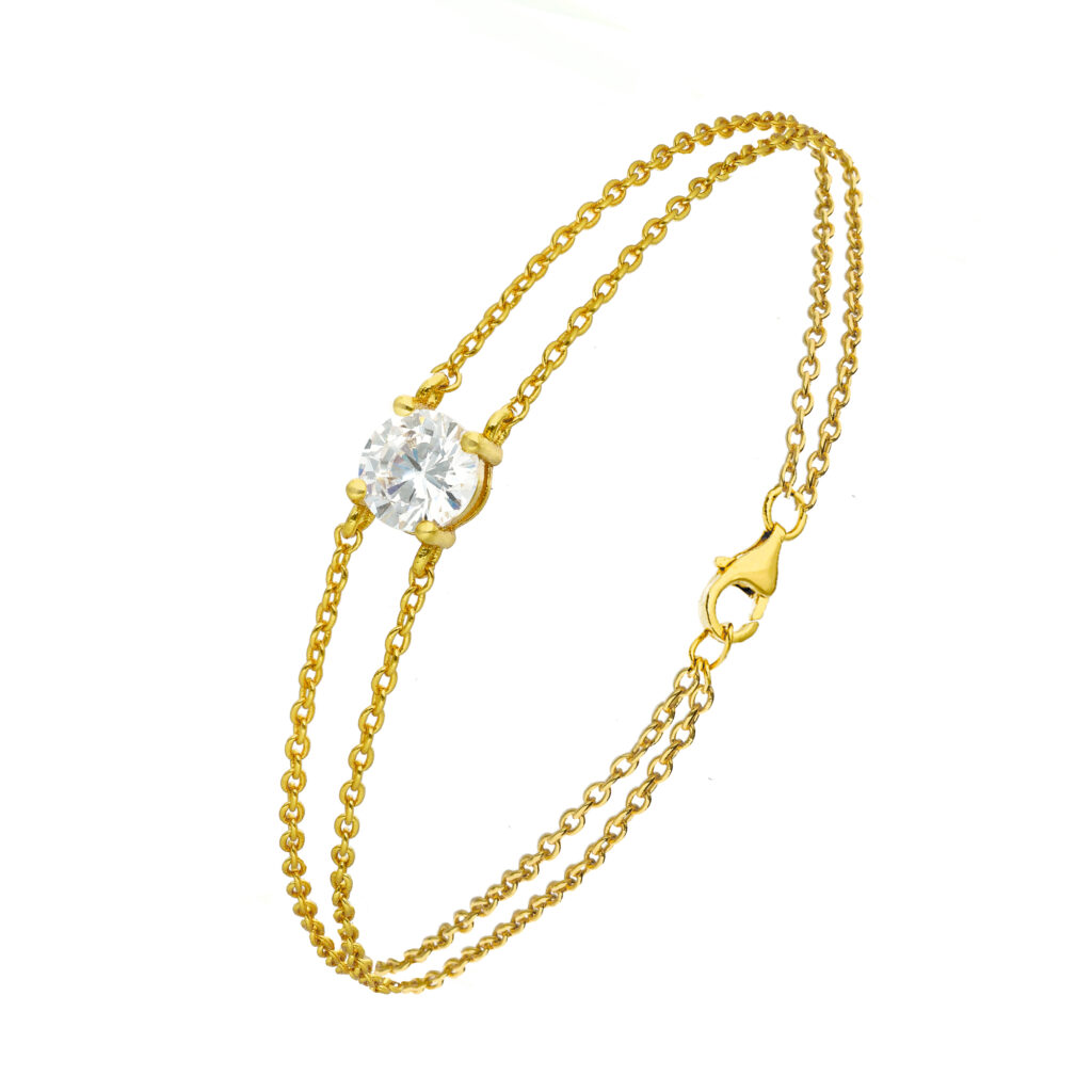 Bracelet Solitaire Doré - Orus Bijoux