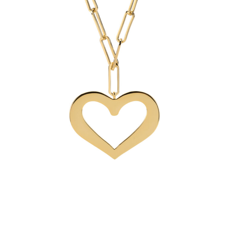 Collier Chaine Argent Doré Cœur Valentine - Orus Bijoux