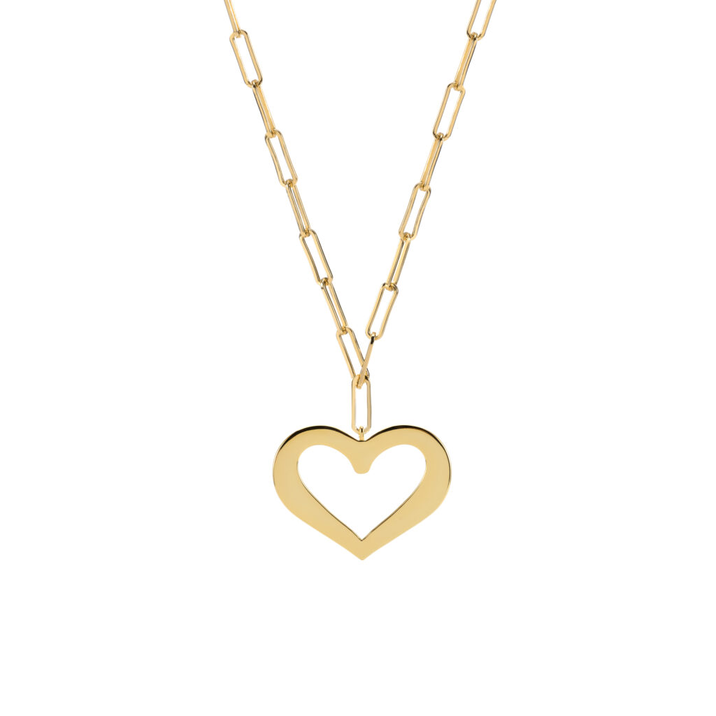 Collier Chaine Argent Doré Cœur Valentine - Orus Bijoux